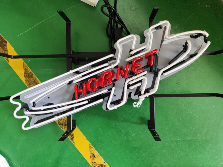 24" Classic Hudson Hornet Rocket: Red and White Real Glass Neon Sign ...